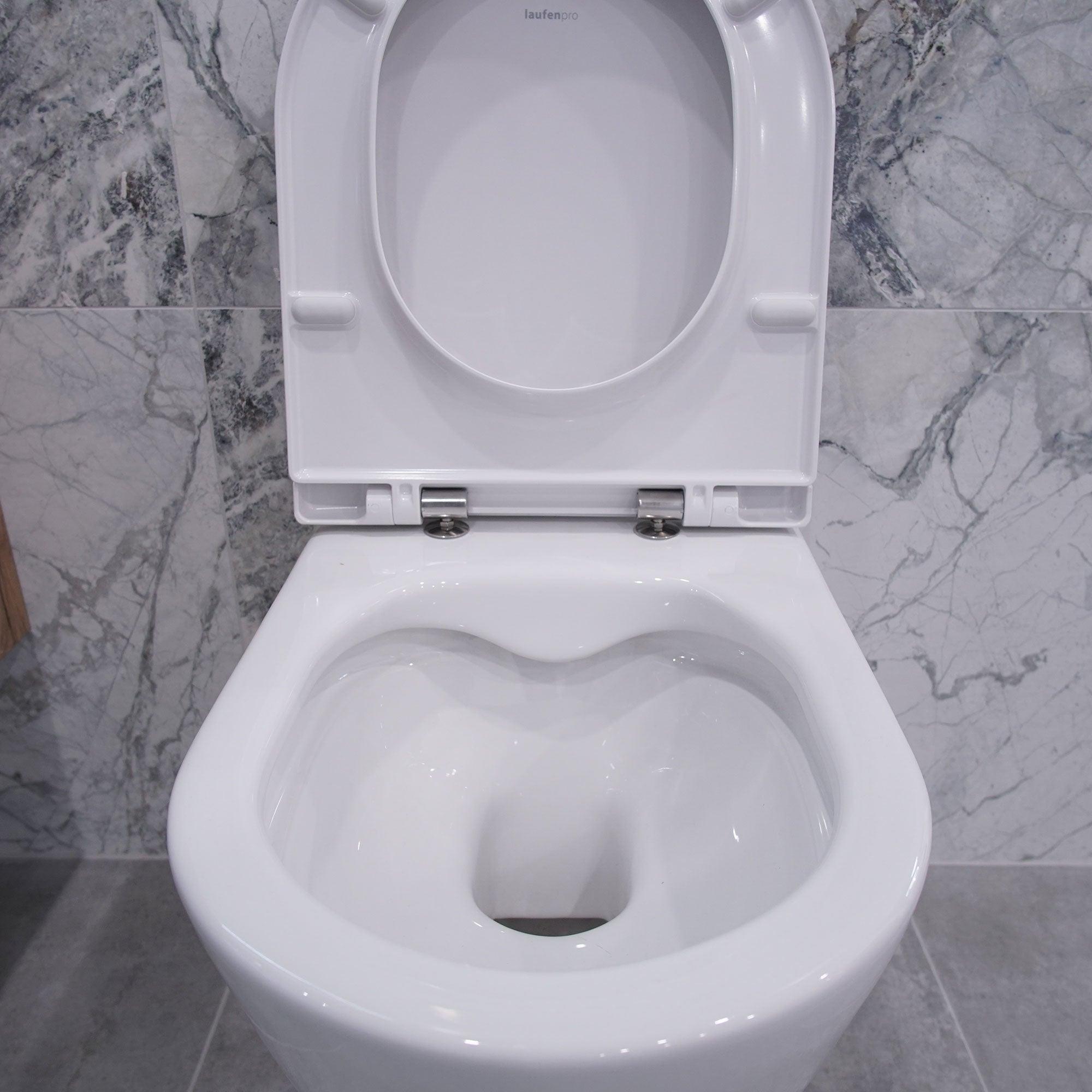Laufen Pro Rimless Wall Hung WC Pan With Slim Soft Close Toilet Seat in ...