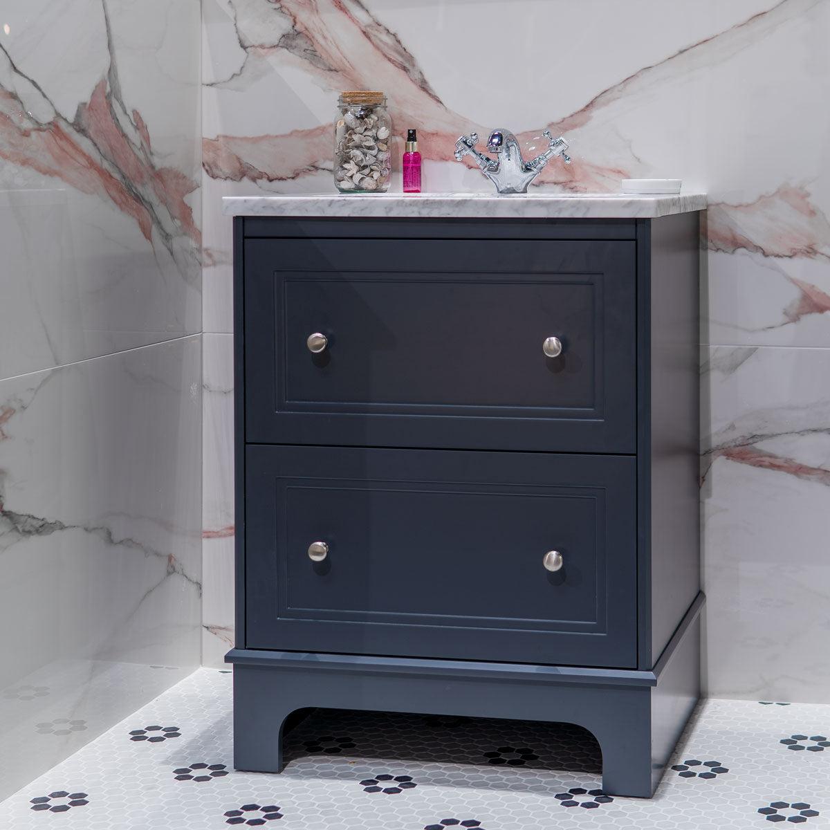 Granlusso™ Shelbourne 650 Floorstanding Real Marble Top Vanity Unit ...