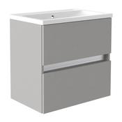 Utopia Qube Compact Wall Mounted 2-Drawer Vanity Unit With Ceramic ...