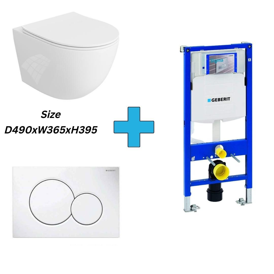 Sinto Wall Hung Toilet with Geberit Sigma 112cm Installation Frame and ...