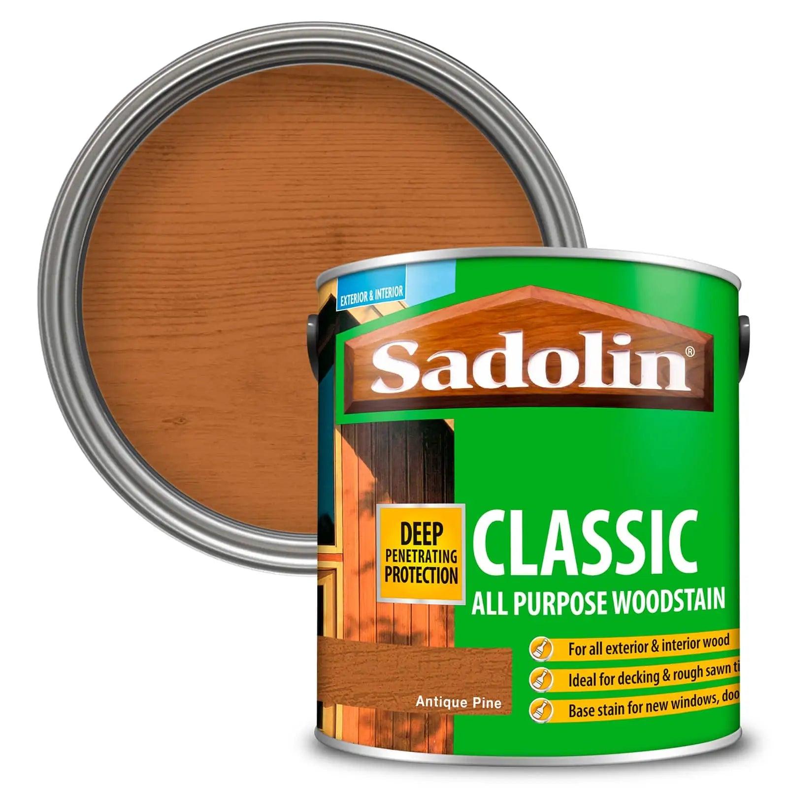 Sadolin Woodstain Classic Colours Woodstain - 2.5 Litre Antique Pine in ...