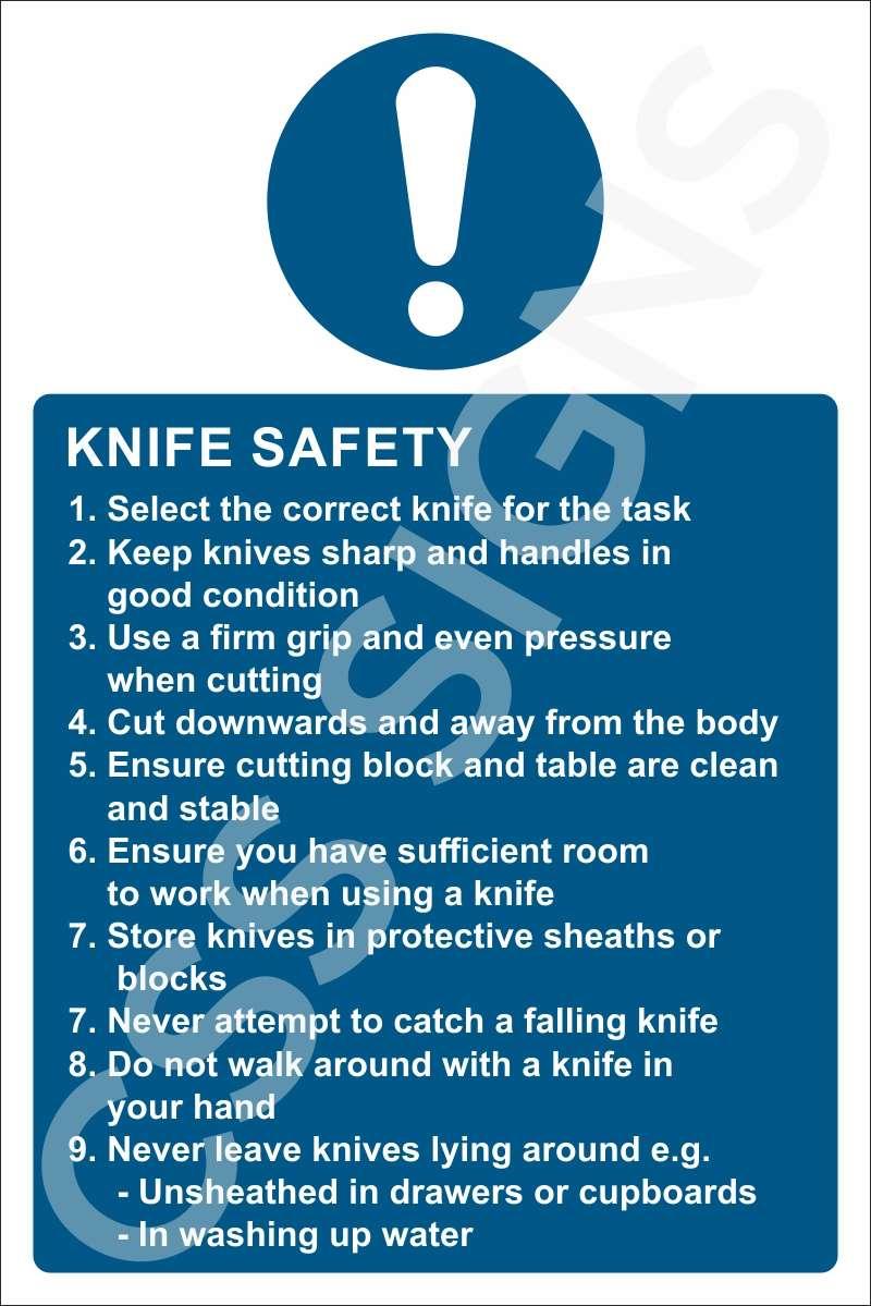 Knife Safety Rules Sign in Dublin | GetLocal Ireland