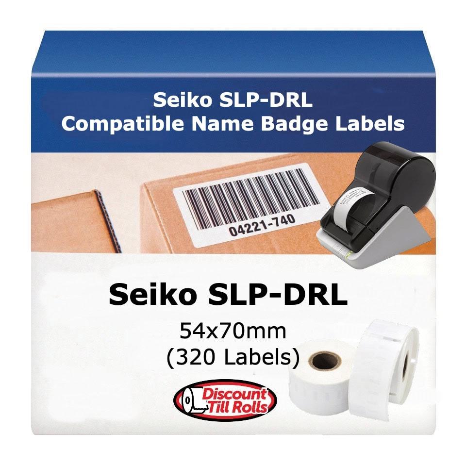 Seiko SLP-DRL Name Badge Labels - 54x70mm (1 Roll - 320 Labels) in ...