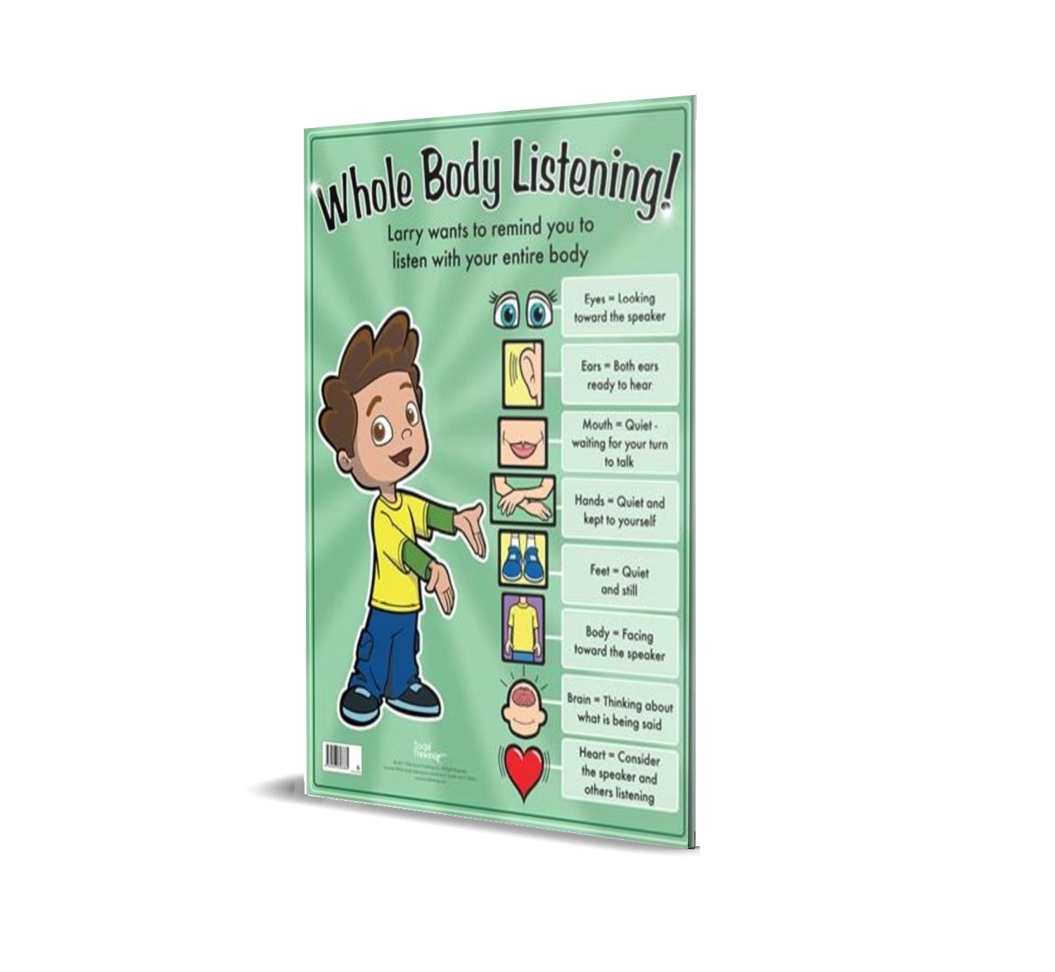 Whole Body Listening Poster Whole Body Listening Posters Rainbow