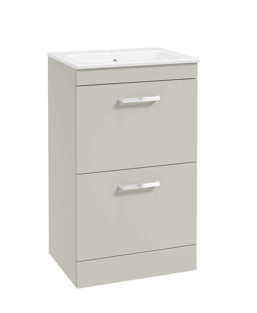 CORTA Floorstanding 50cm Two Drawer Unit Whispering Willow-Chrome ...