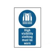 High visibility clothing must be worn symbol and text safety Sign. in ...