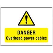 Danger Overhead power cables symbol and text safety Sign. in Limerick ...