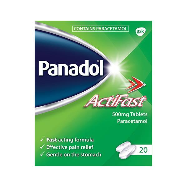 Panadol Actifast 500mg 20 Tablets in Waterford | GetLocal Ireland
